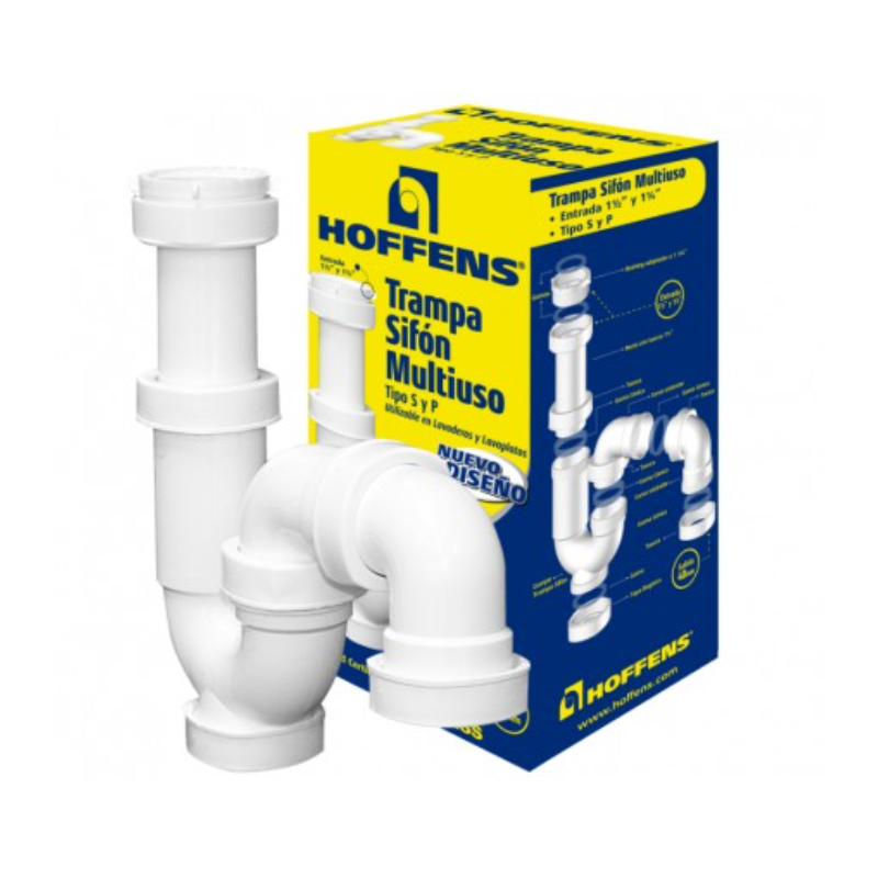 SIFON TRAMPA MULTIUSO TIPO S Y P40MM - HSC Sistemas Hidricos SpA